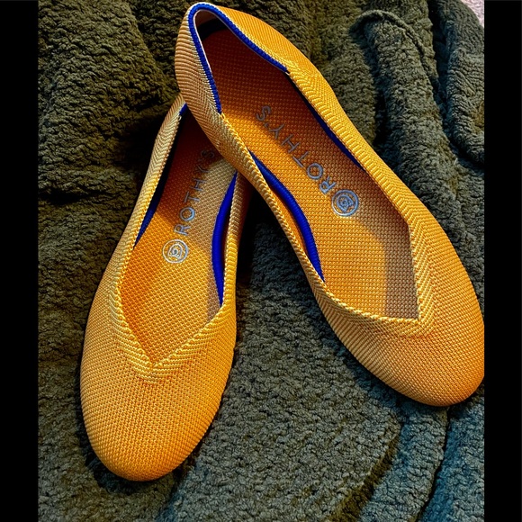 Shoes | Rothys Round Toe Marigold Yellow Flats | Poshmark